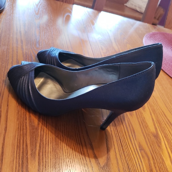 Adrianna Papell | Shoes | Navy Blue Open Toed Papell Studio High Heeled ...